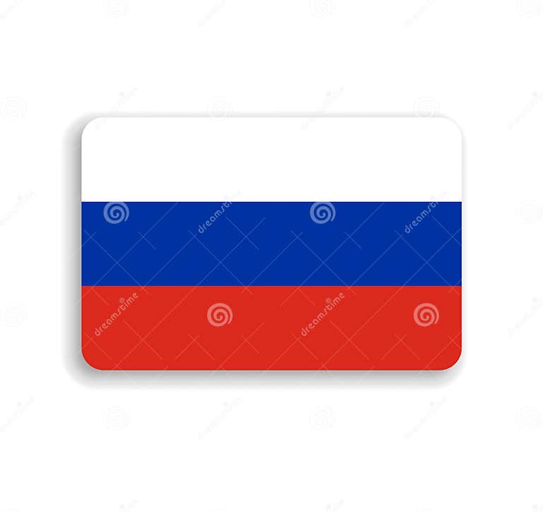 Rounded Rectangle Vector Flag of Russia Stock Vector - Illustration of ...