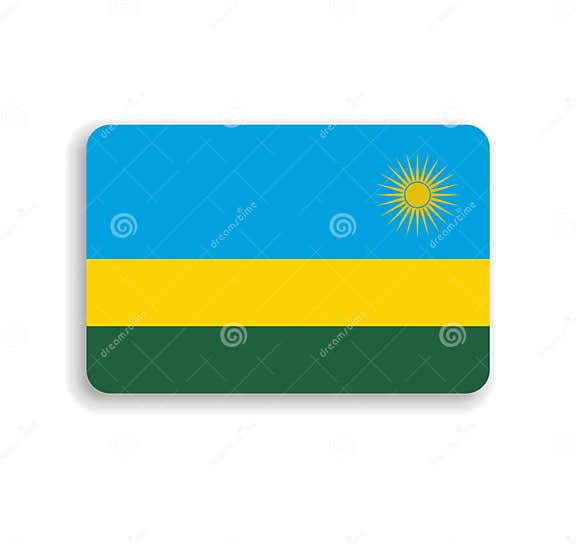 Rounded Rectangle Vector Flag of Rwanda Stock Vector - Illustration of ...