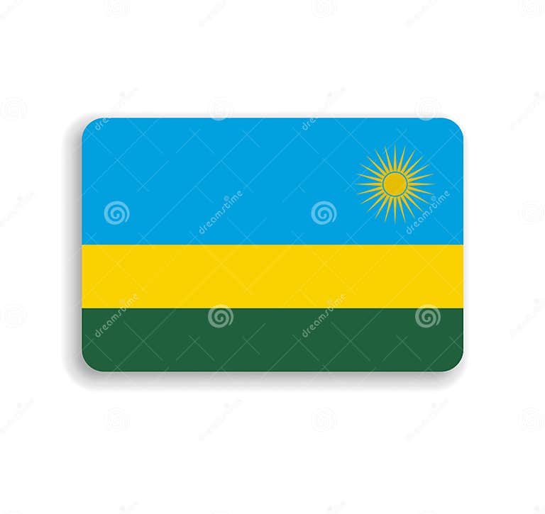 Rounded Rectangle Vector Flag of Rwanda Stock Vector - Illustration of ...
