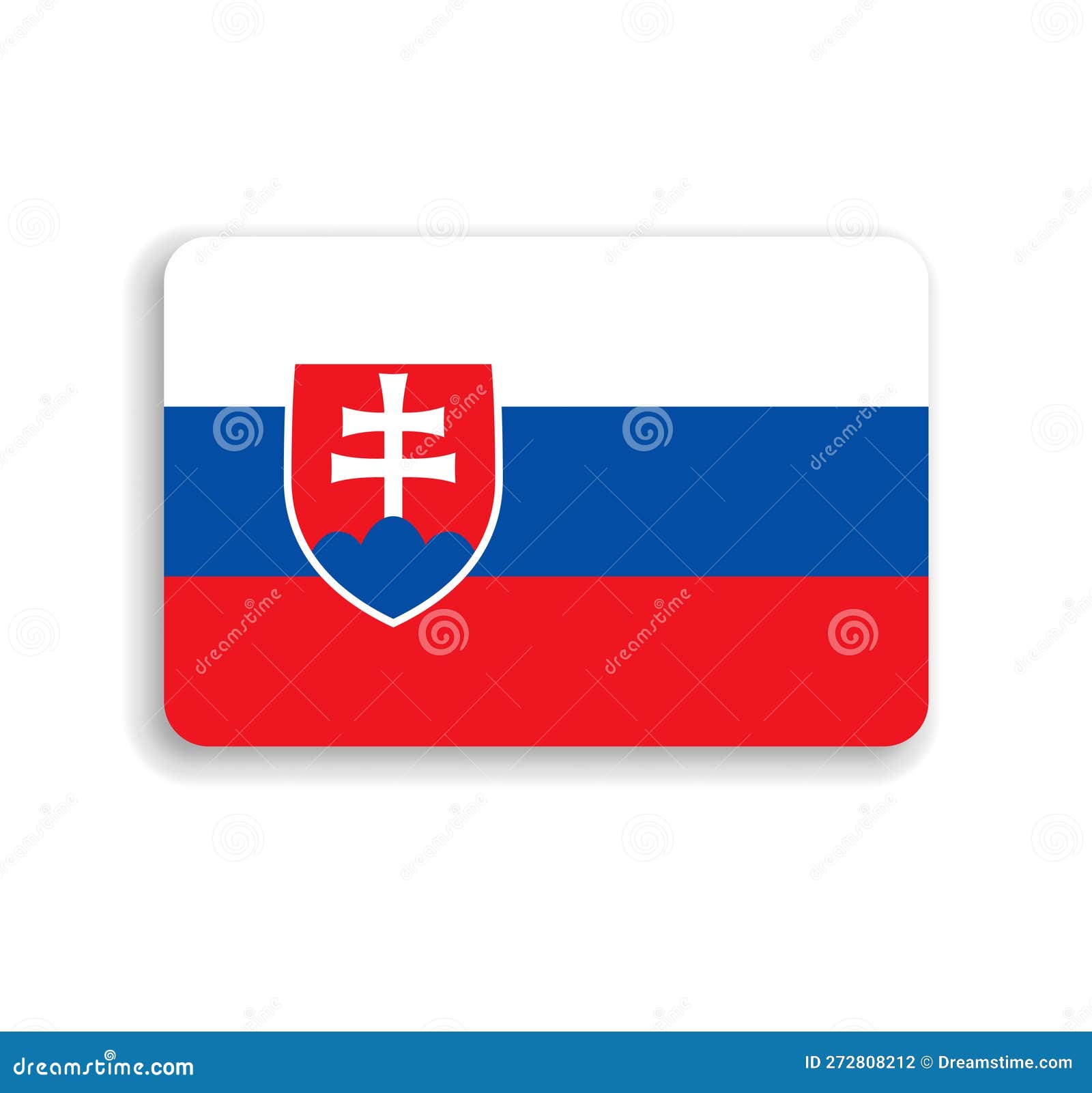 Rounded Rectangle Vector Flag of Slovakia Stock Vector - Illustration ...