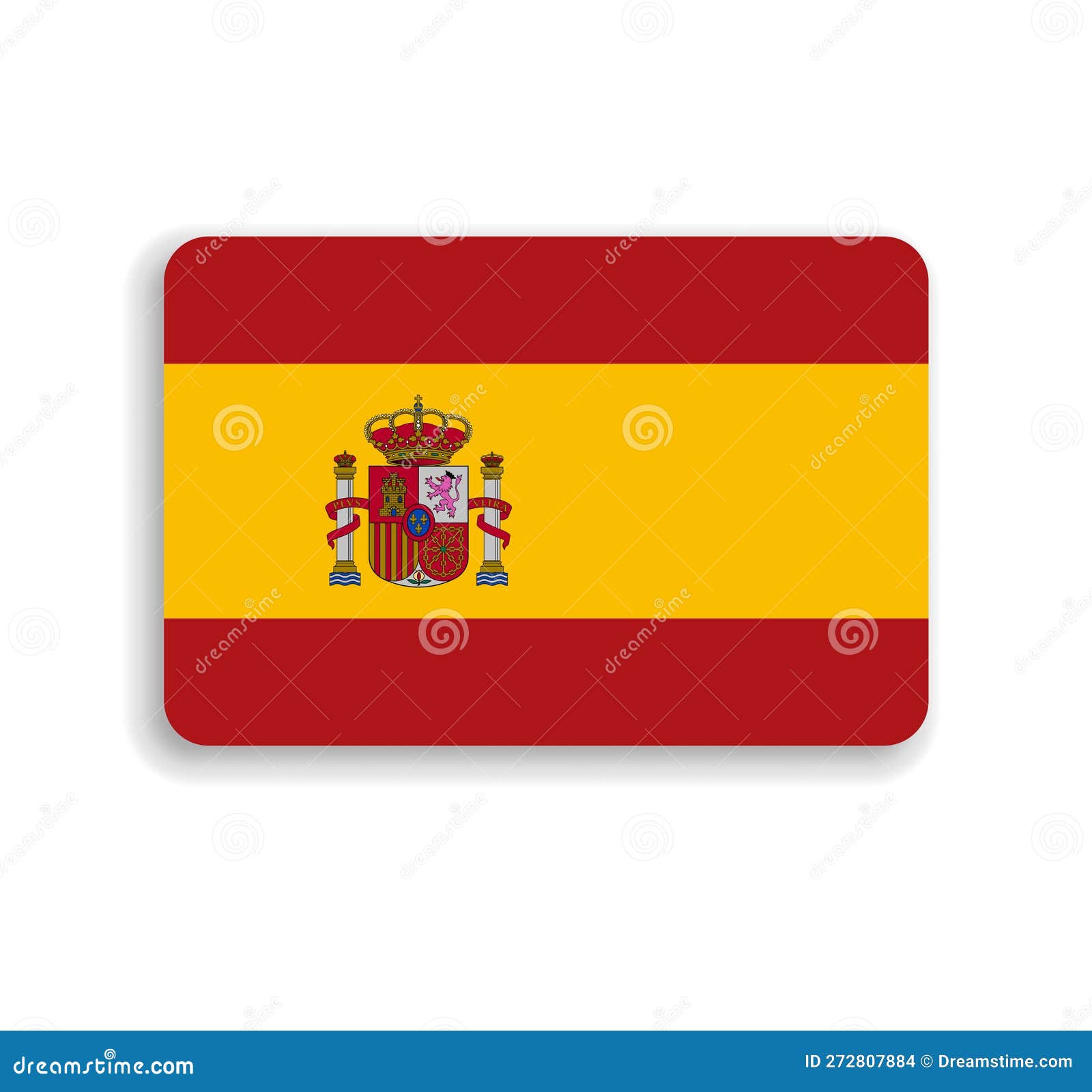 Rounded Rectangle Vector Flag of Spain Stock Vector - Illustration of ...