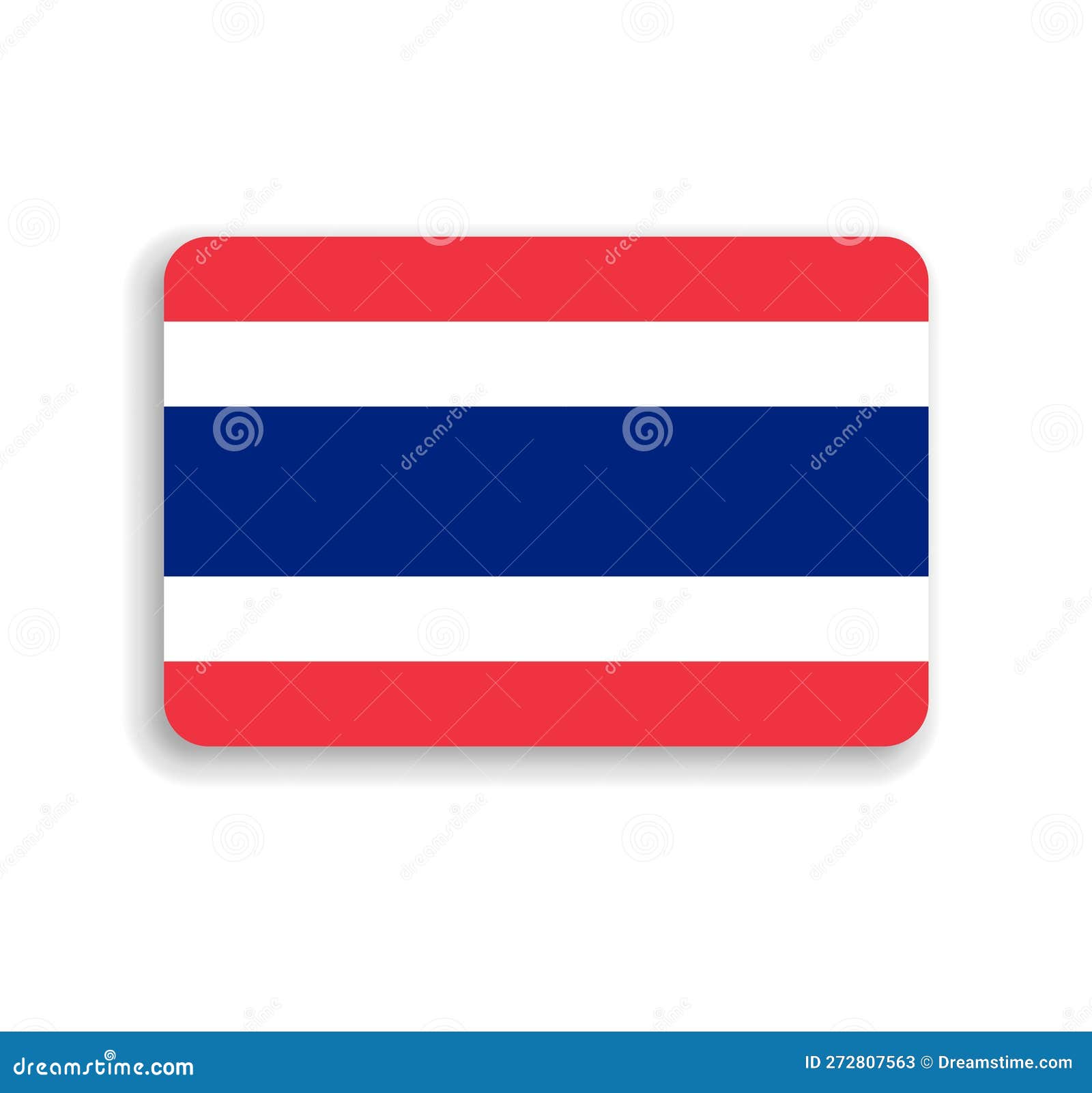 Rounded Rectangle Vector Flag of Thailand Stock Vector - Illustration ...
