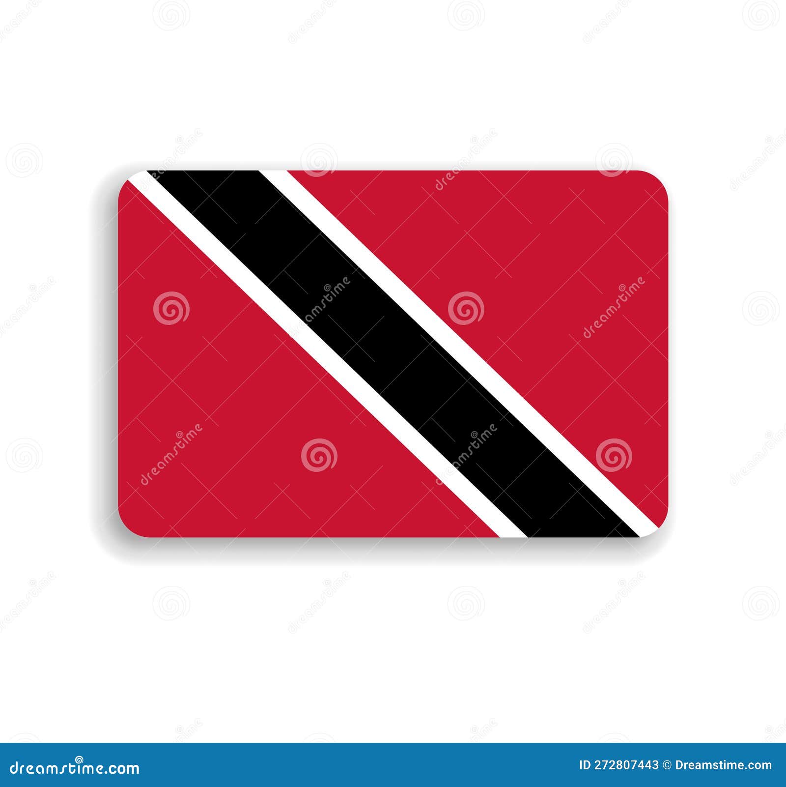 Rounded Rectangle Vector Flag of Trinidad and Tobago Stock Vector ...