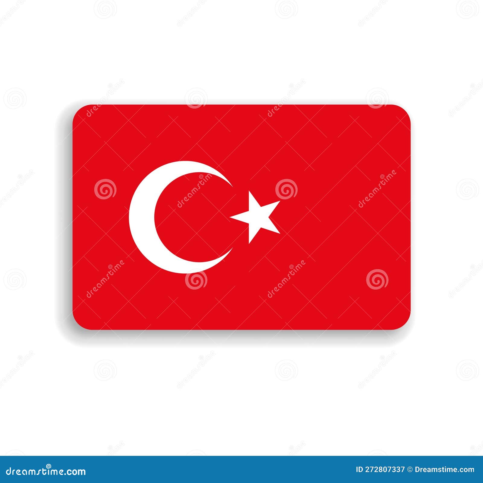 Rounded Rectangle Vector Flag of Turkey Stock Vector - Illustration of ...