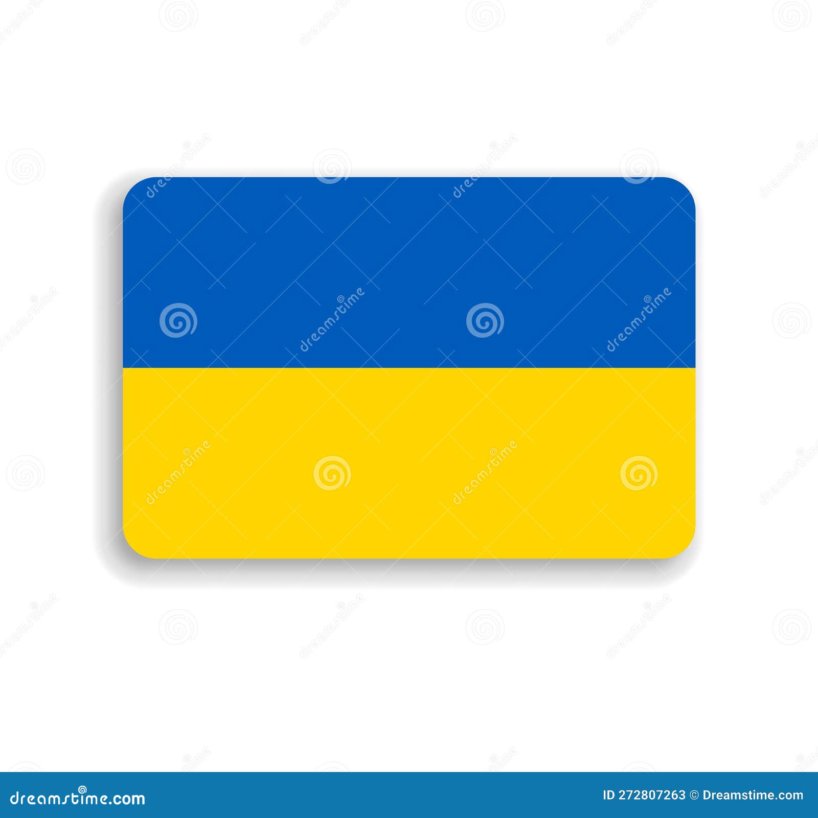 Rounded Rectangle Vector Flag of Ukraine Stock Vector - Illustration of ...