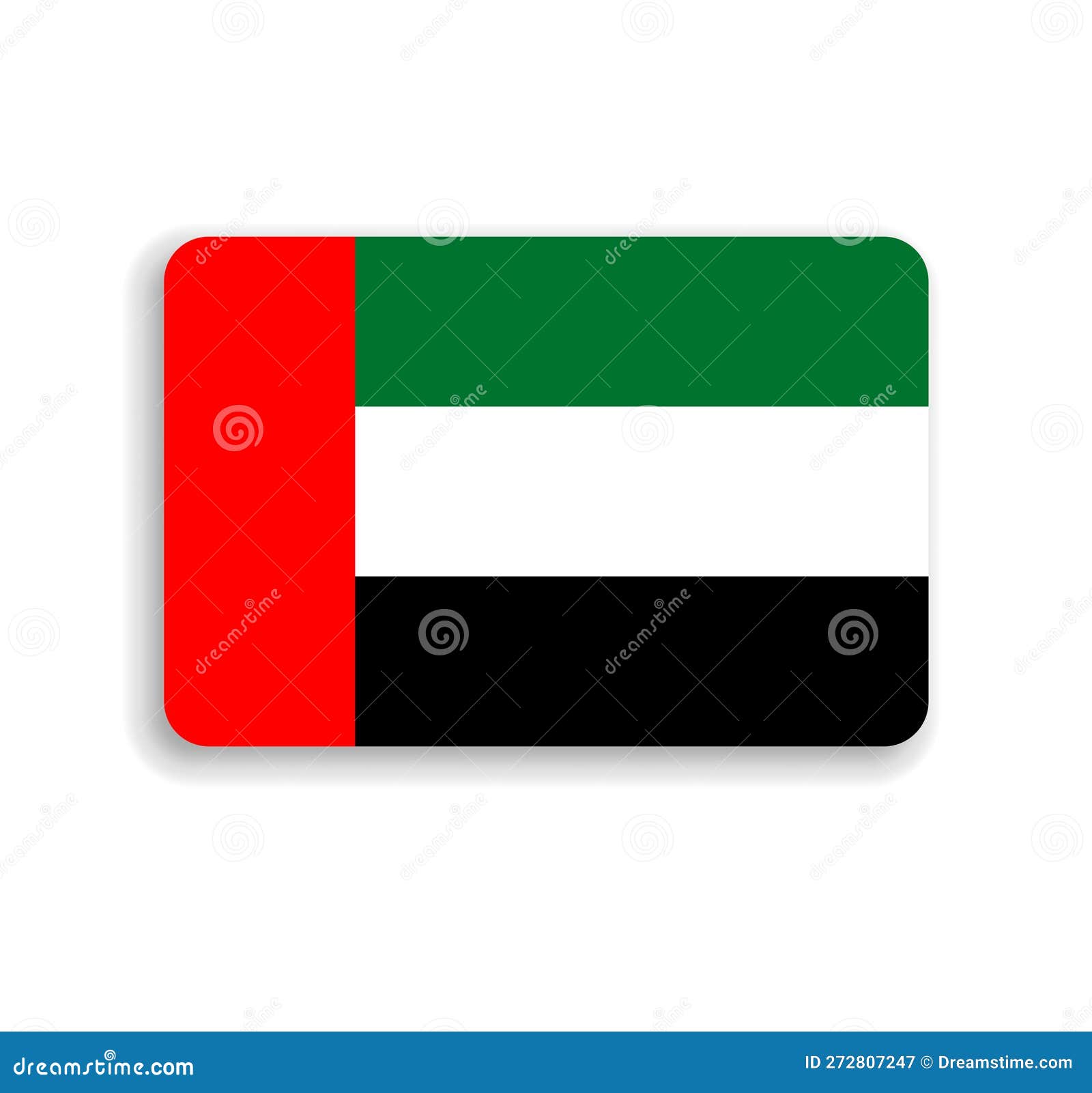 Rounded Rectangle Vector Flag of United Arab Emirates Stock Vector ...