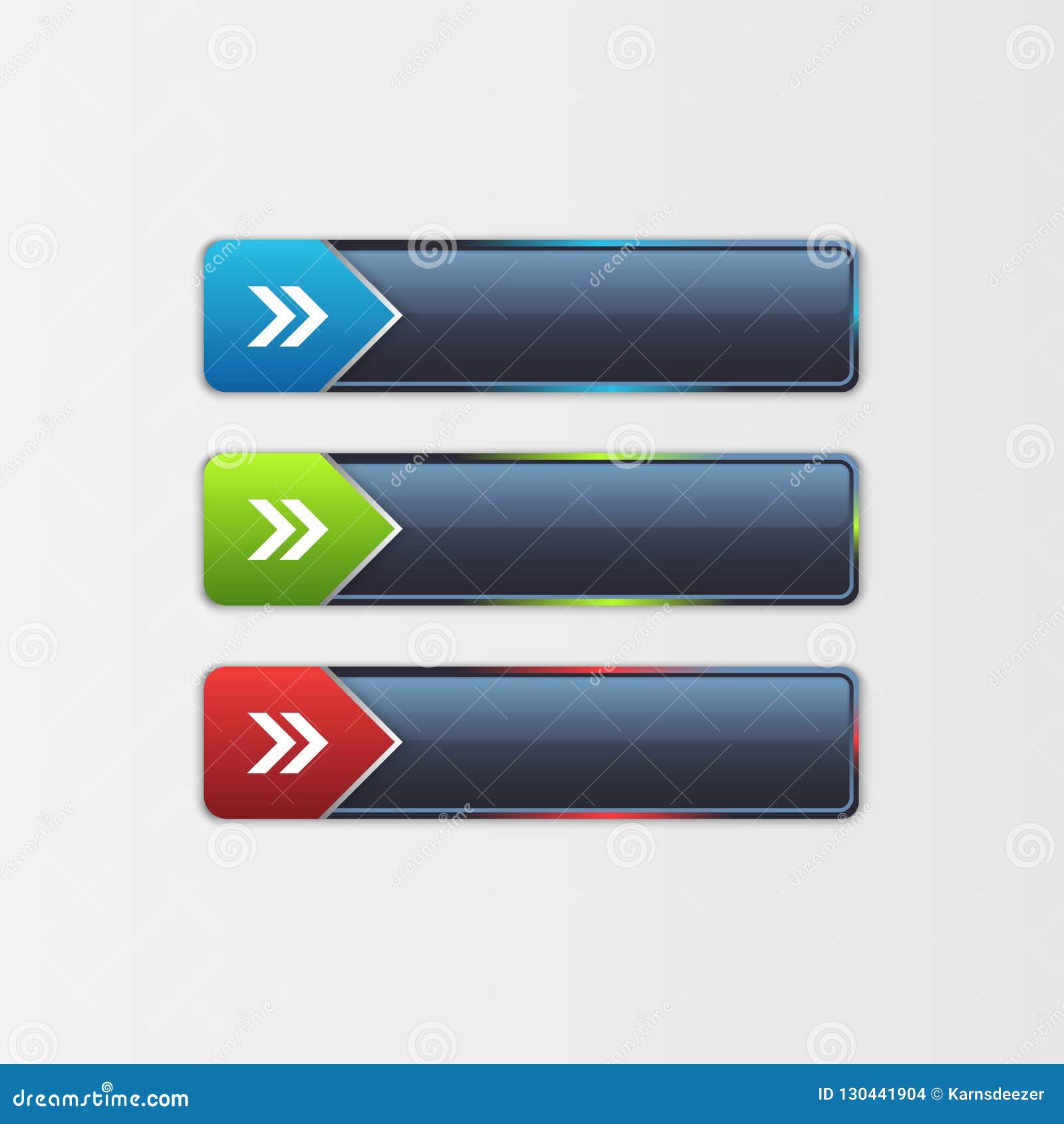 3 Rounded Rectangular Buttons for Decoration Website. Stock Vector ...