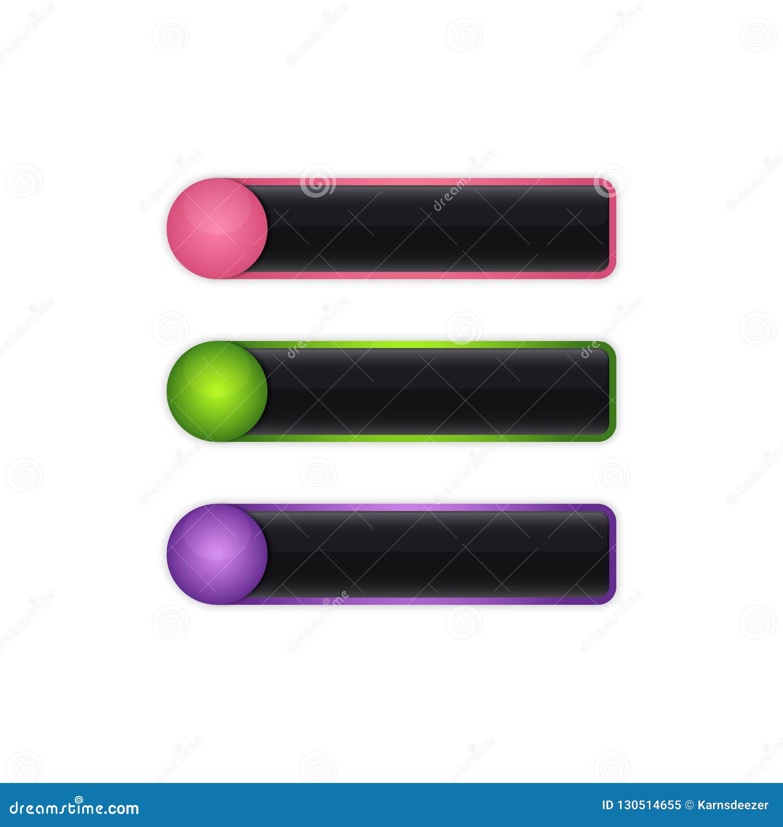 3 Rounded Rectangular Buttons for Website Stock Vector - Illustration ...