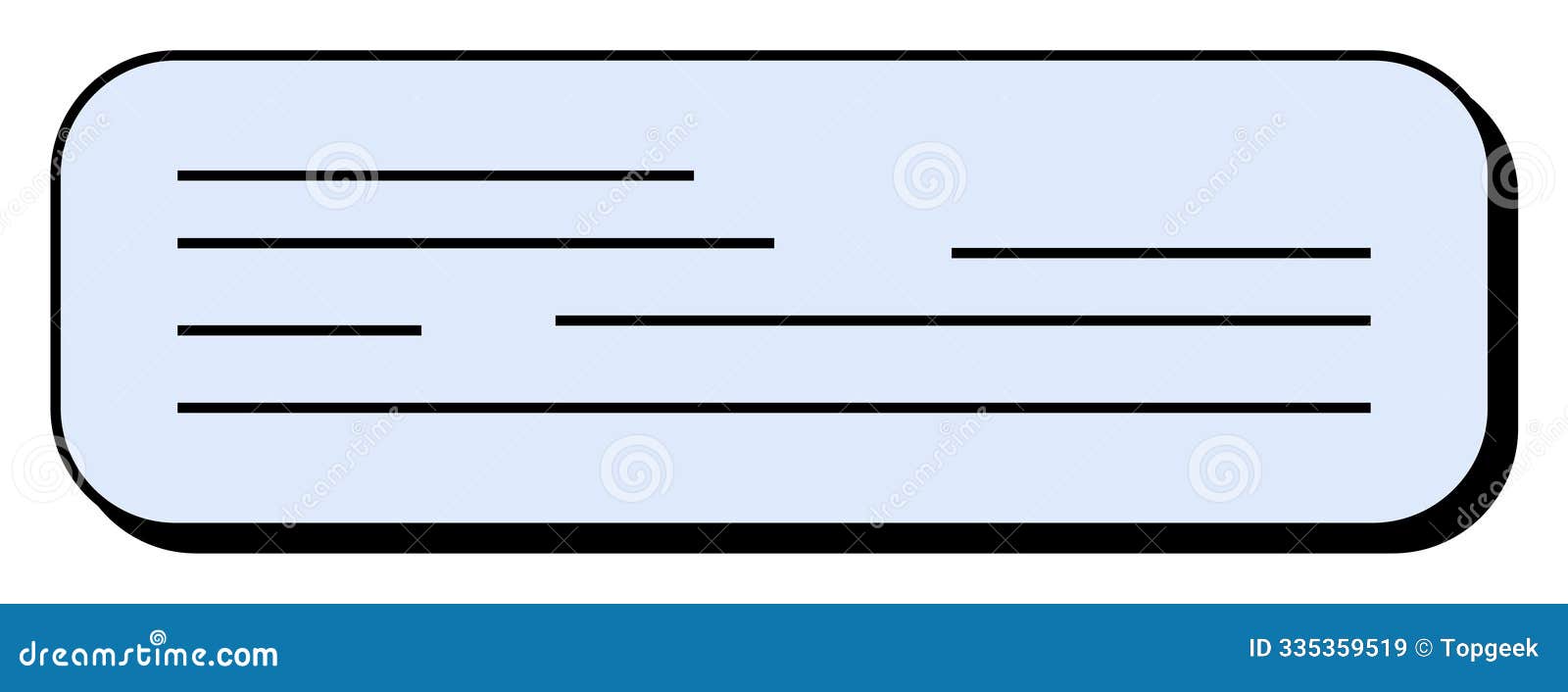 Rounded Rectangular Text Box with Blue Background and Black Outline in ...