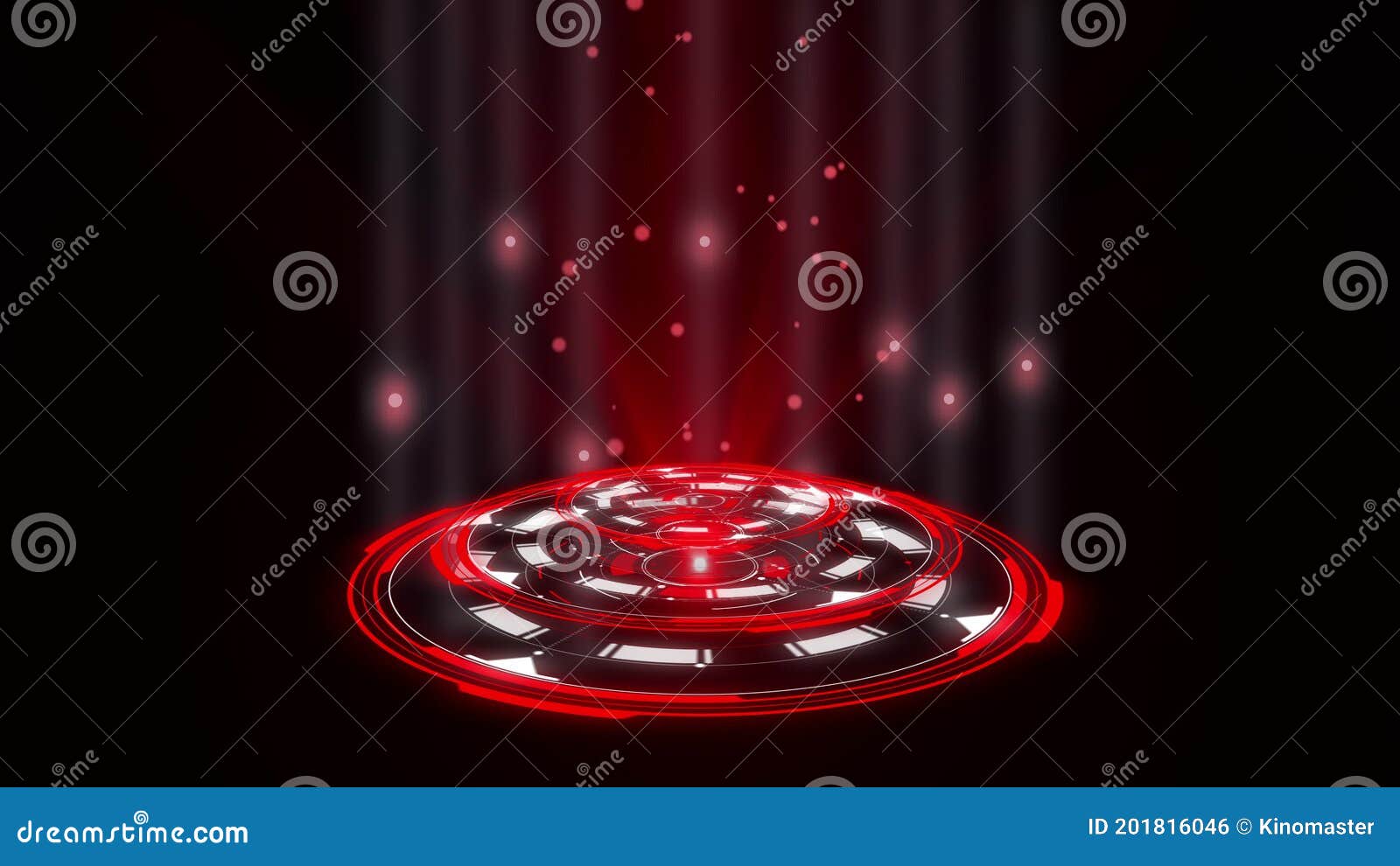 Rounded Red Hologram HUD Design Animation. Digital Technology Concept ...