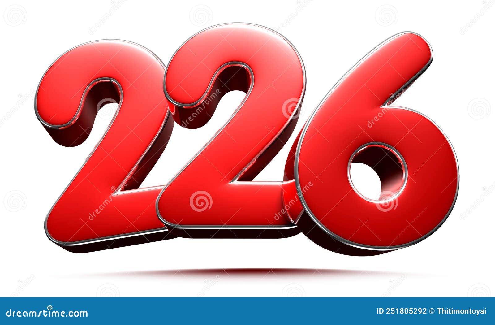 Number 226 red. stock illustration. Illustration of price - 251805292