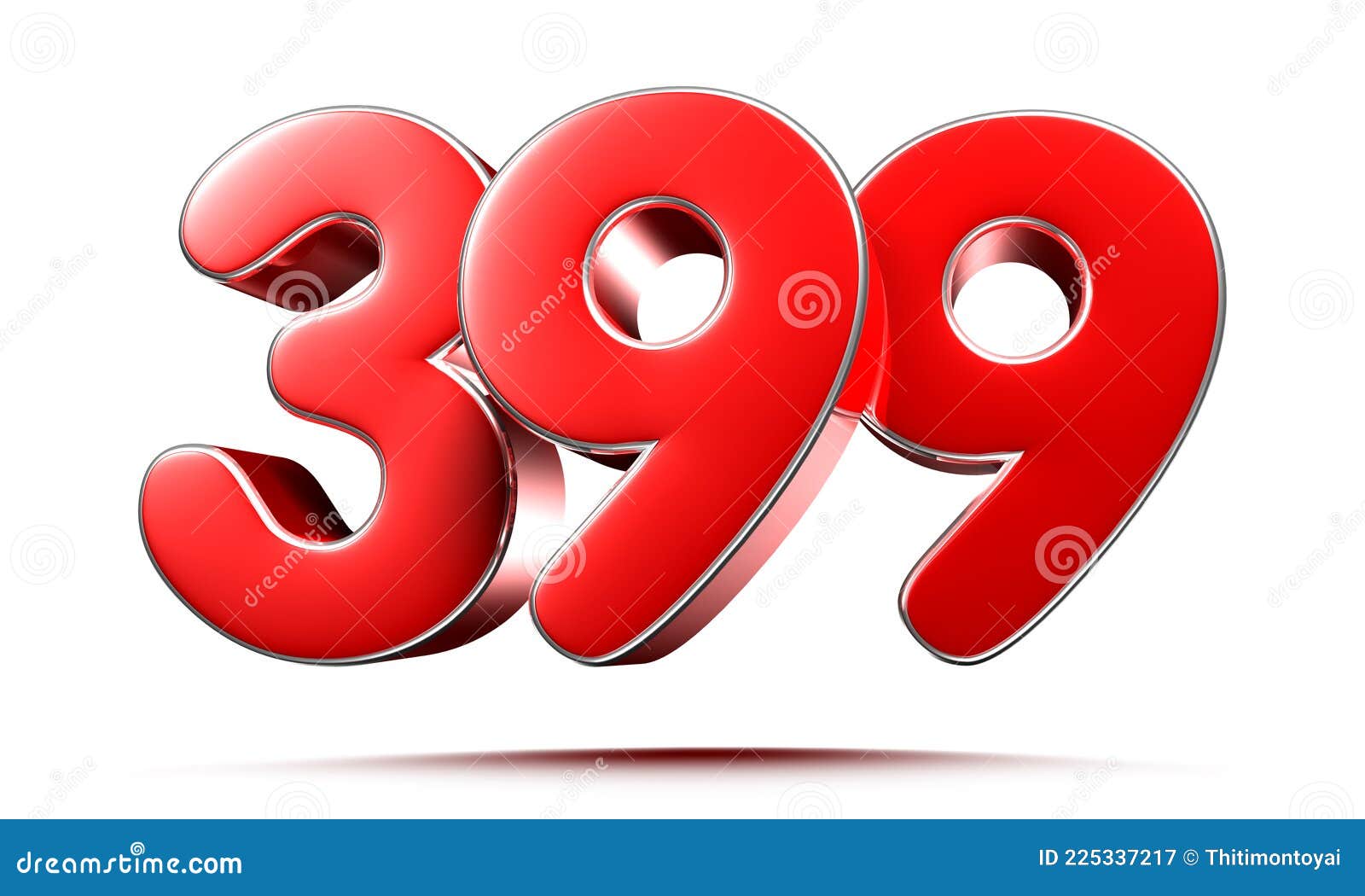 Rounded red numbers 399. stock illustration. Illustration of money ...