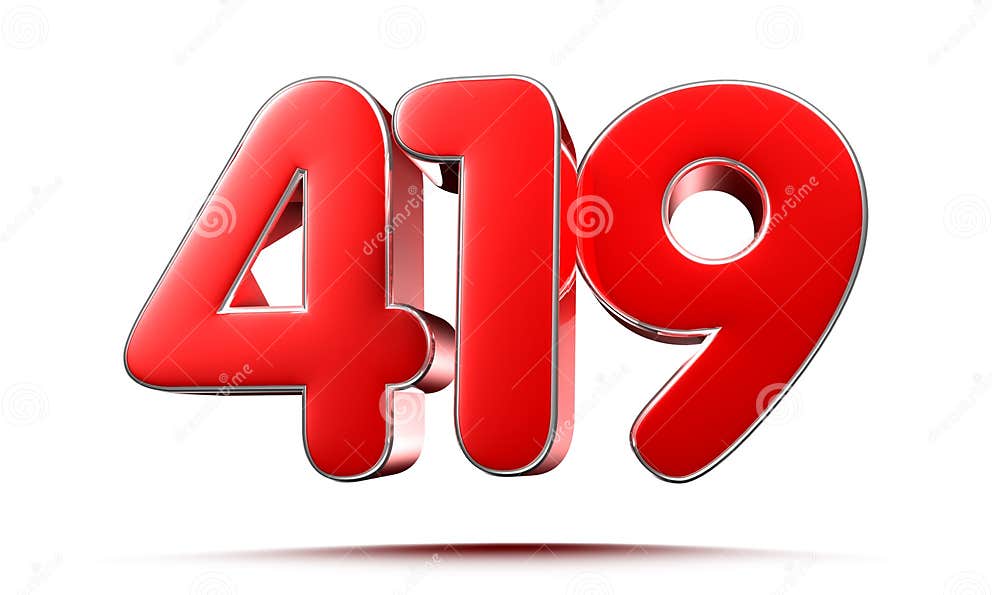 Rounded red numbers 419. stock illustration. Illustration of lettering ...