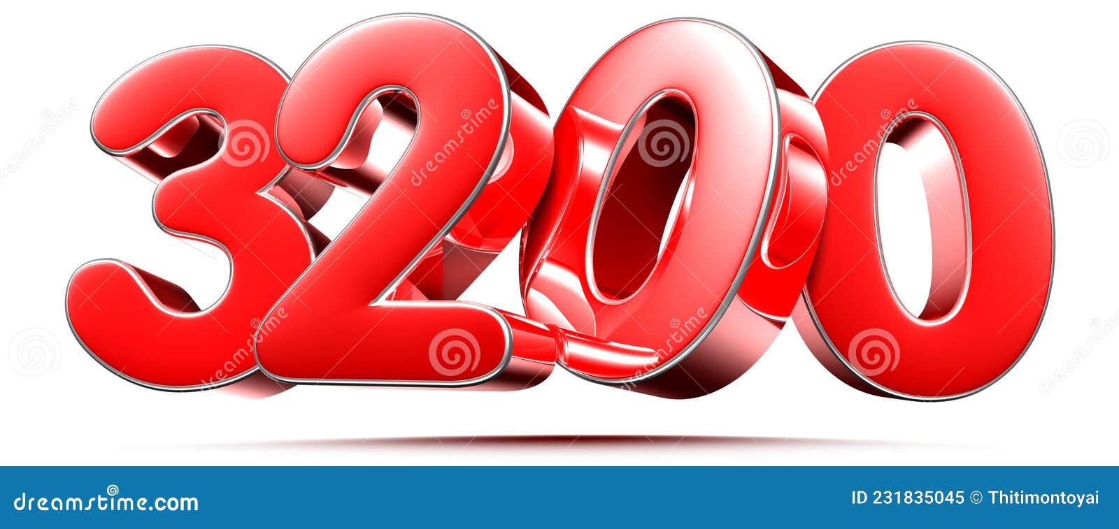 Number 3200 Red. Stock Illustration | CartoonDealer.com #231835045