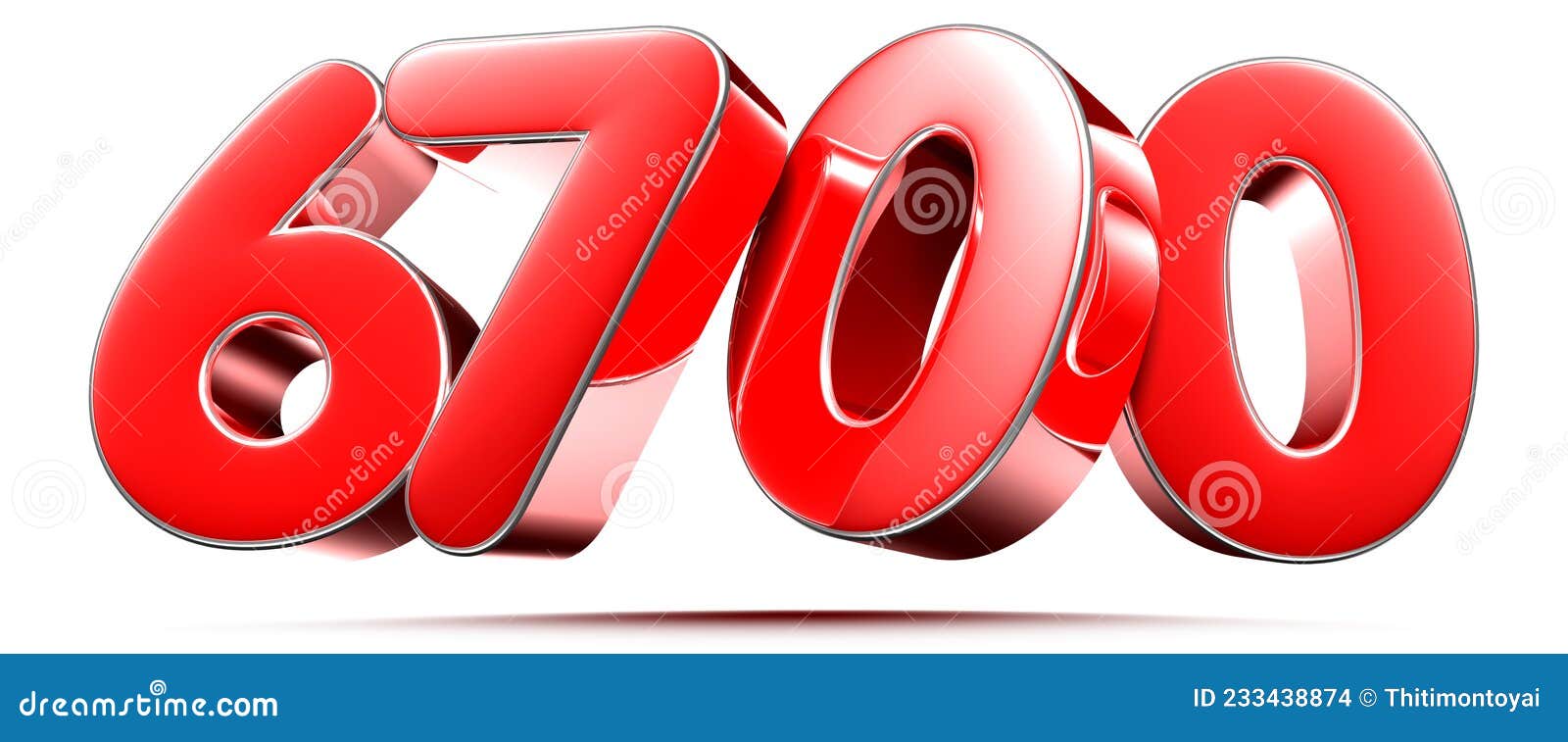 Number 6700 red. stock illustration. Illustration of finance - 233438874
