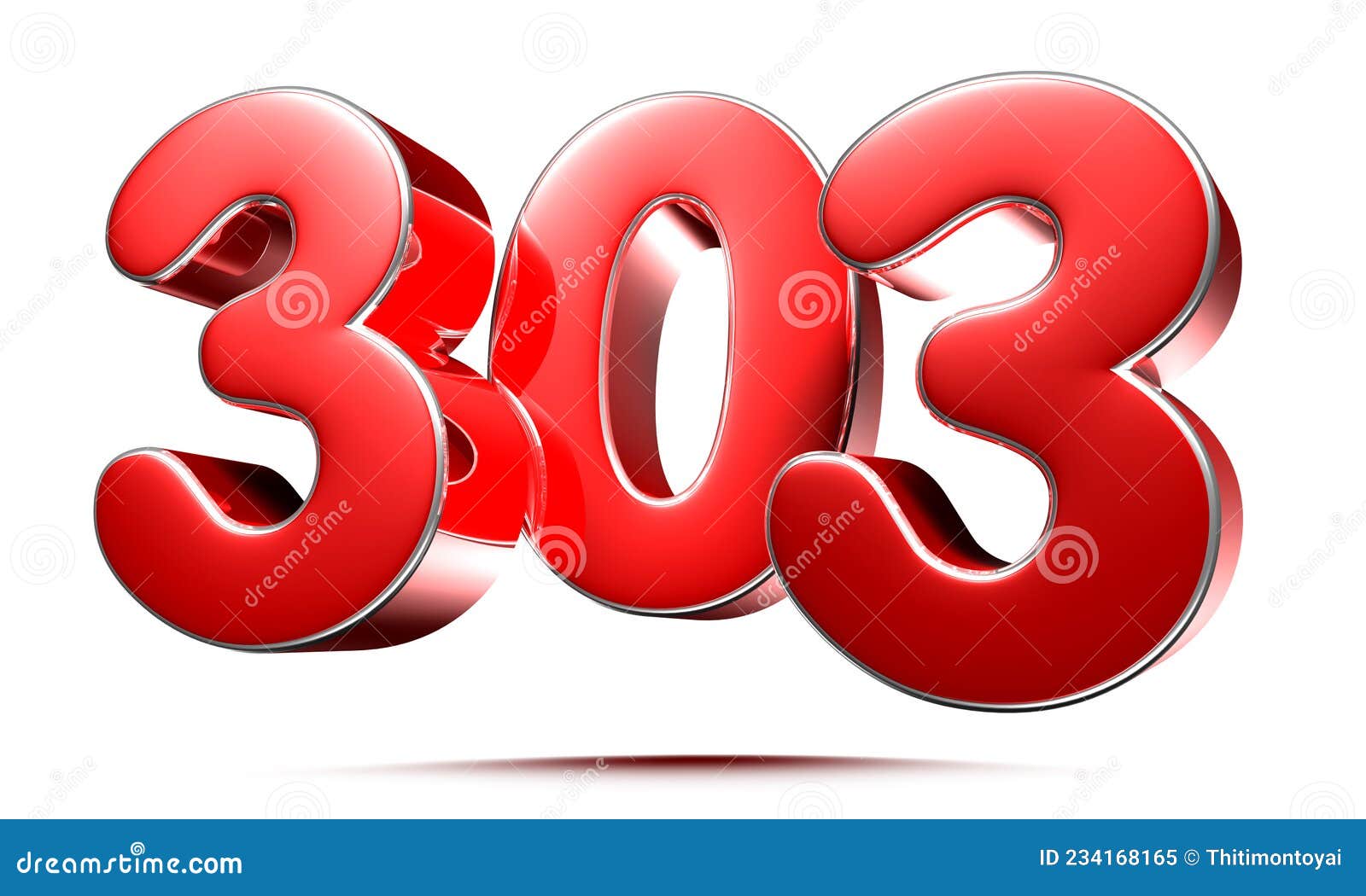 Number 303 red. stock illustration. Illustration of cumulative - 234168165