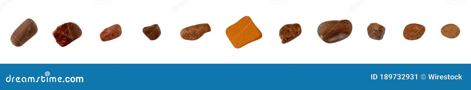 Rounded Red Pebbles Isolated on a White Background Stock Image - Image ...