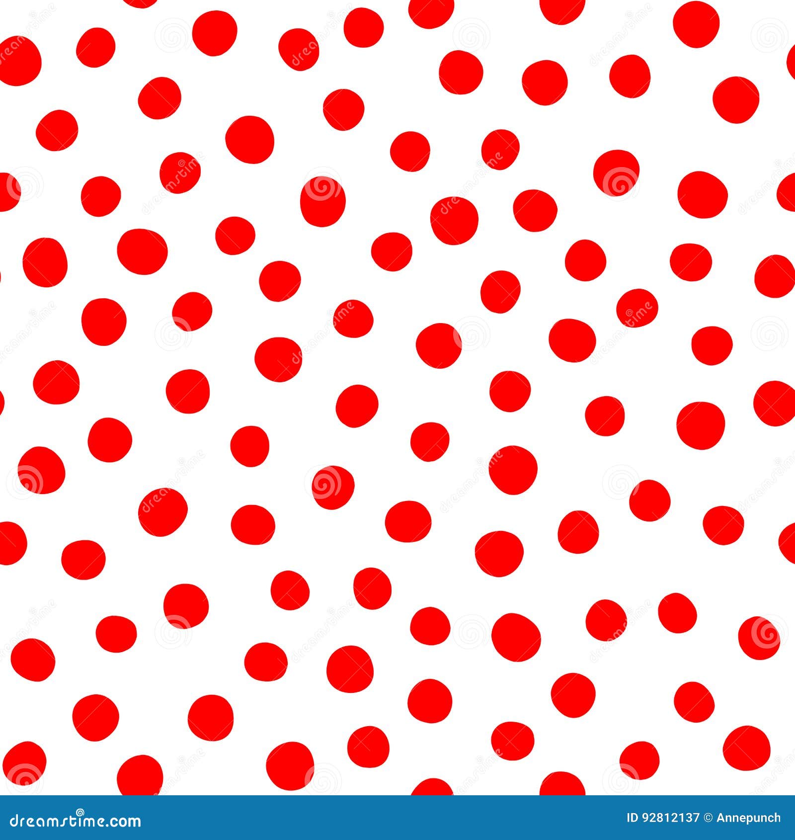 Rounded Red Spots. on White Background. Abstract Seamless Pattern Stock ...