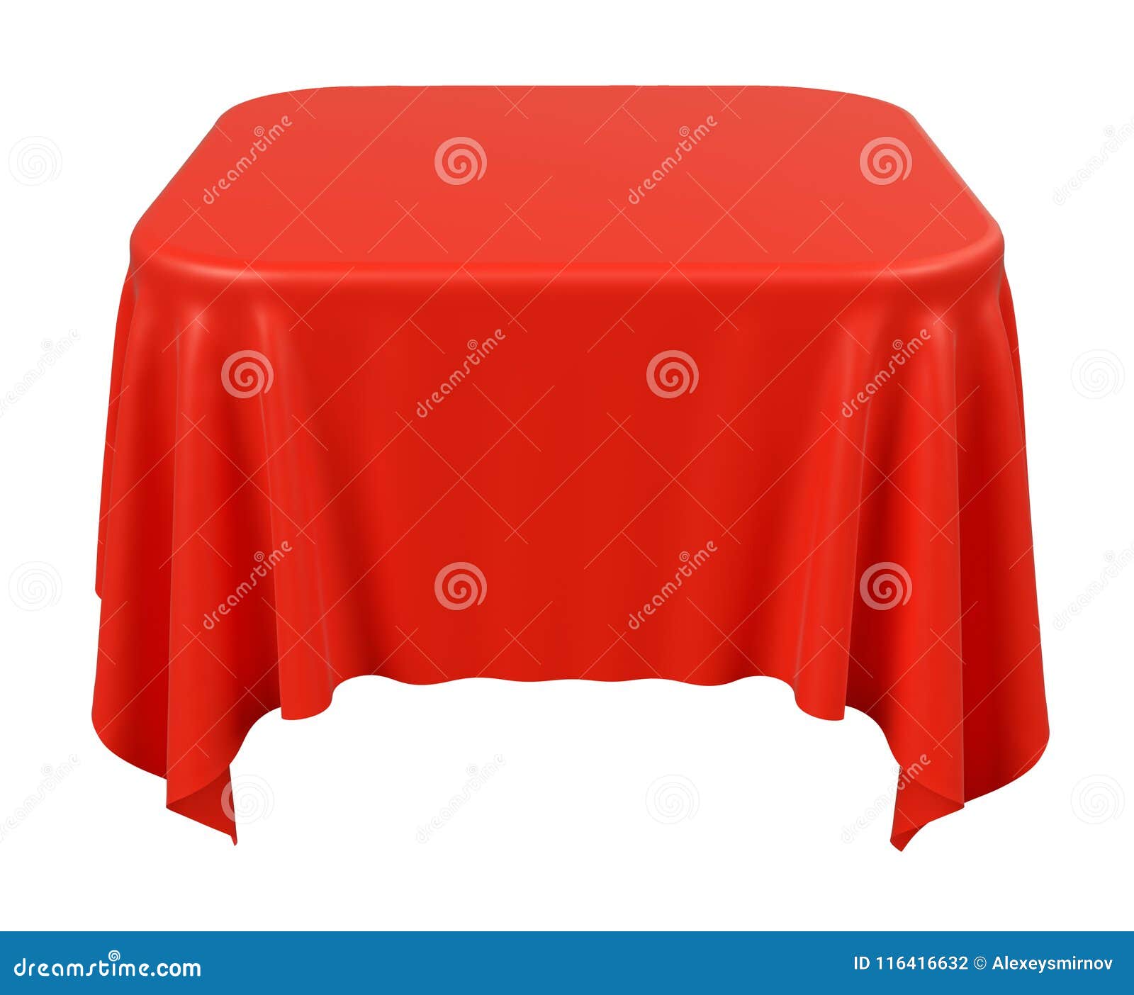 Rounded Red Square Table Cloth Stock Illustration - Illustration of ...