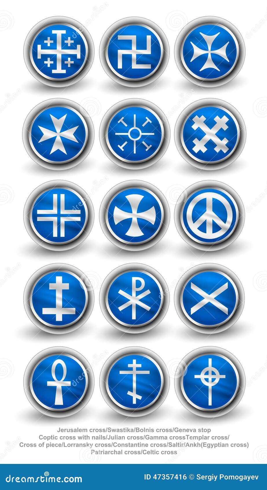 Rounded Religion Cross Set. Part 1 Stock Vector - Illustration of ...