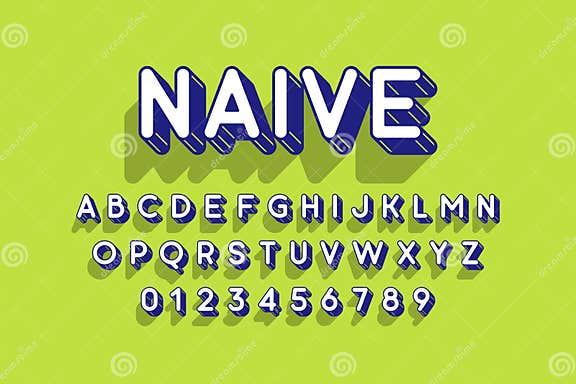 Rounded Retro Style 3d Font Stock Vector - Illustration of graphic ...