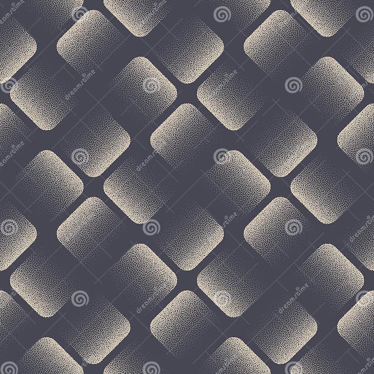 Rounded Rhombus Cool Seamless Pattern Vector Dotwork Texture Abstract ...