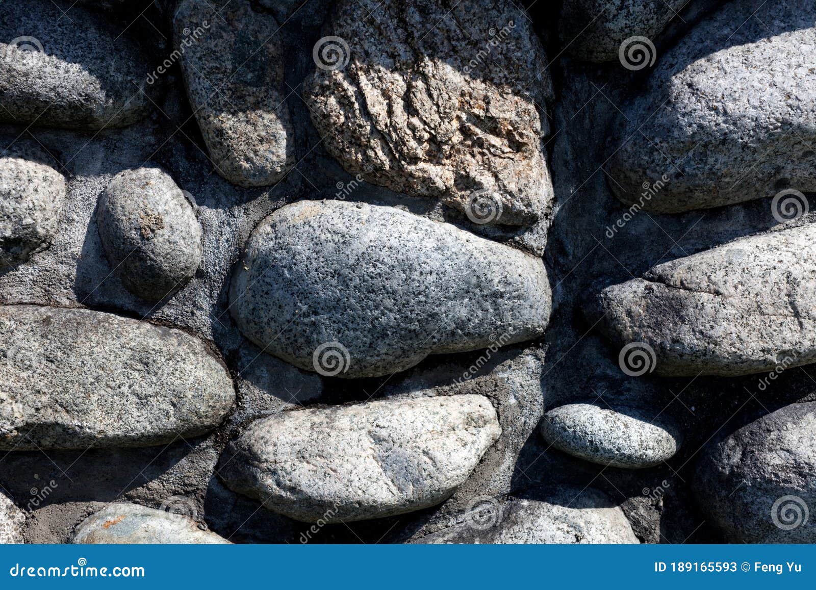Rounded river rocks wall stock image. Image of rock - 189165593