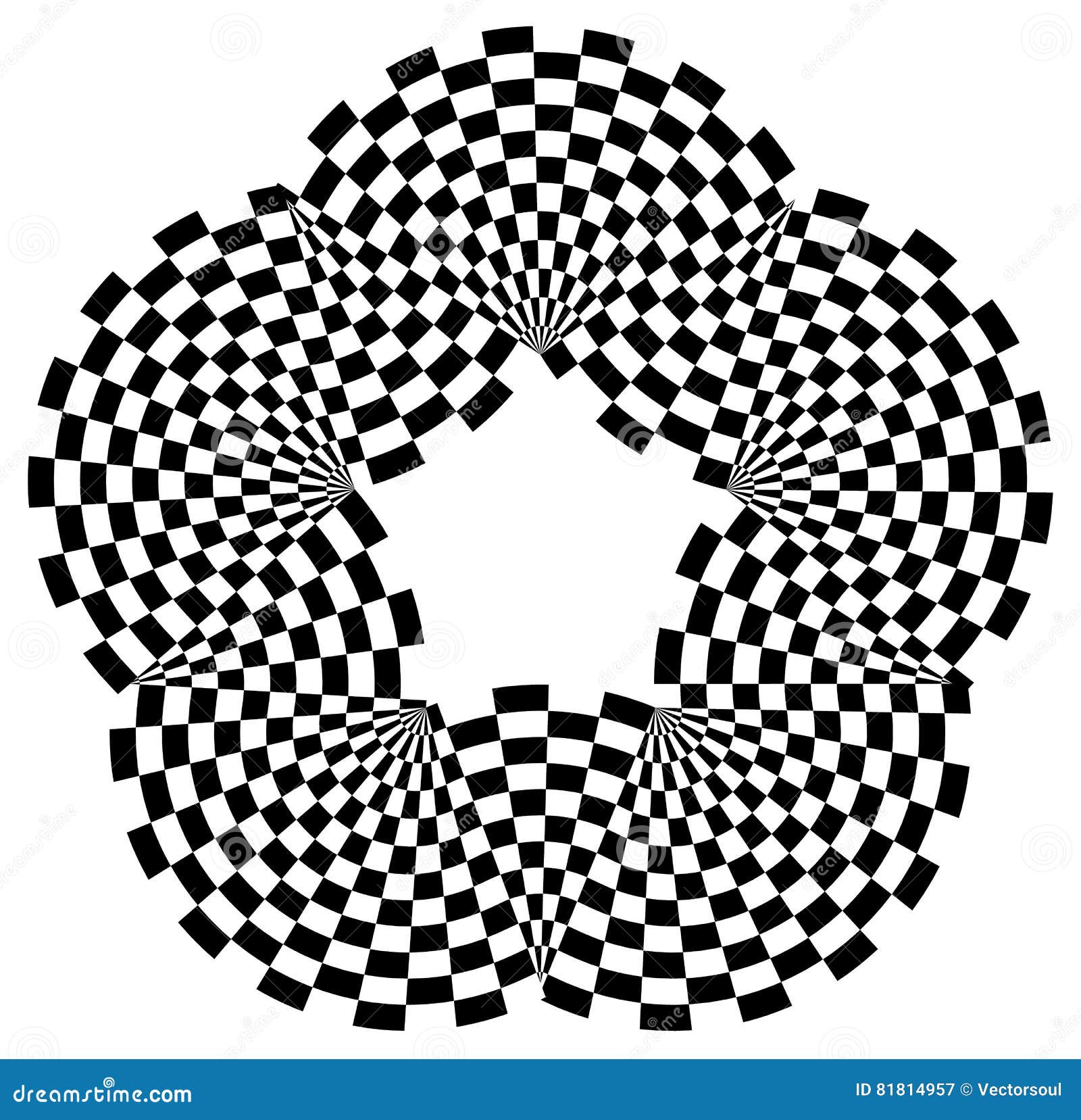 Rounded Shape with Checkered Pattern Fill. Contrasty Abstract Gr Stock ...