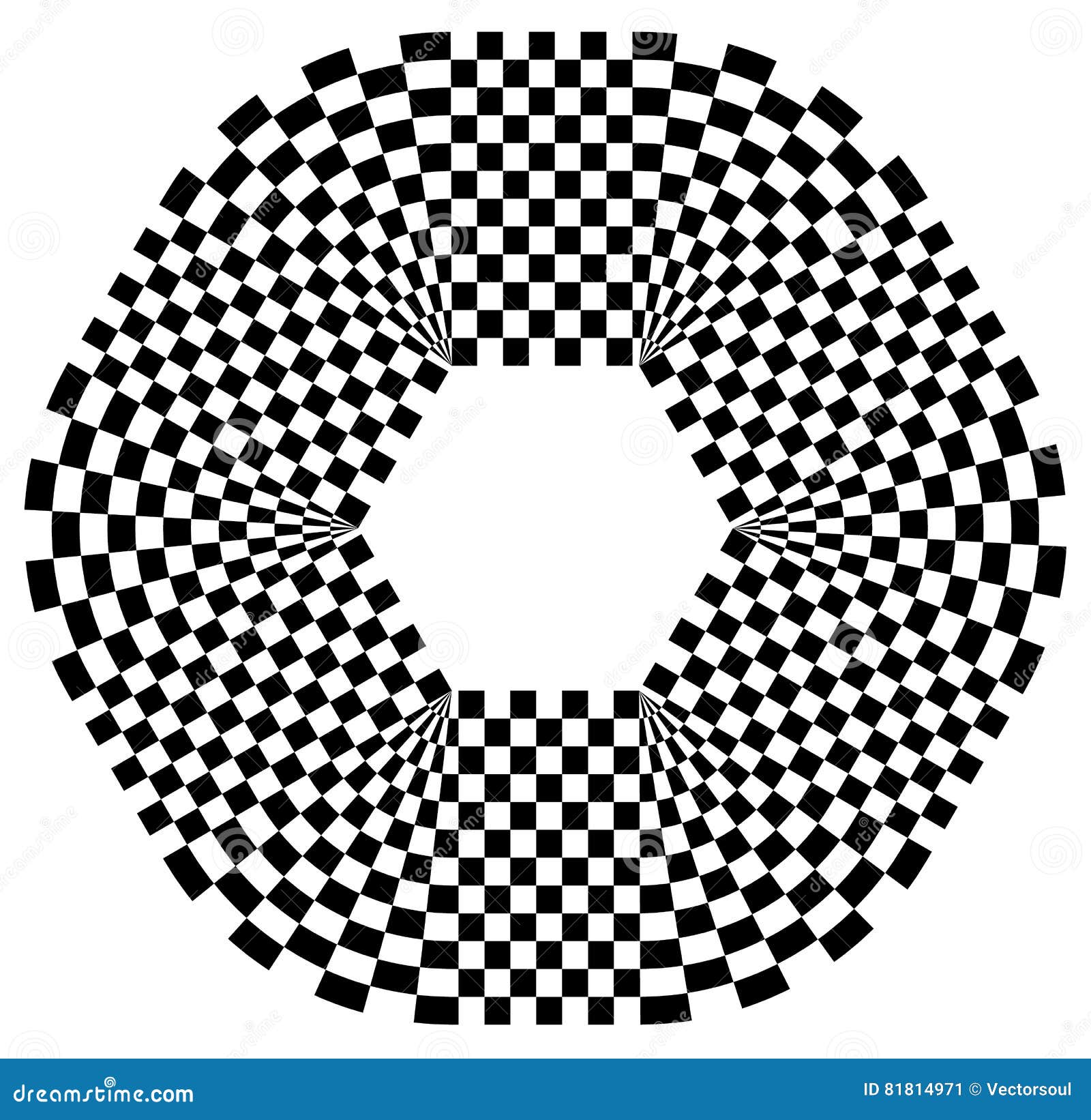 Rounded Shape with Checkered Pattern Fill. Contrasty Abstract Gr Stock ...