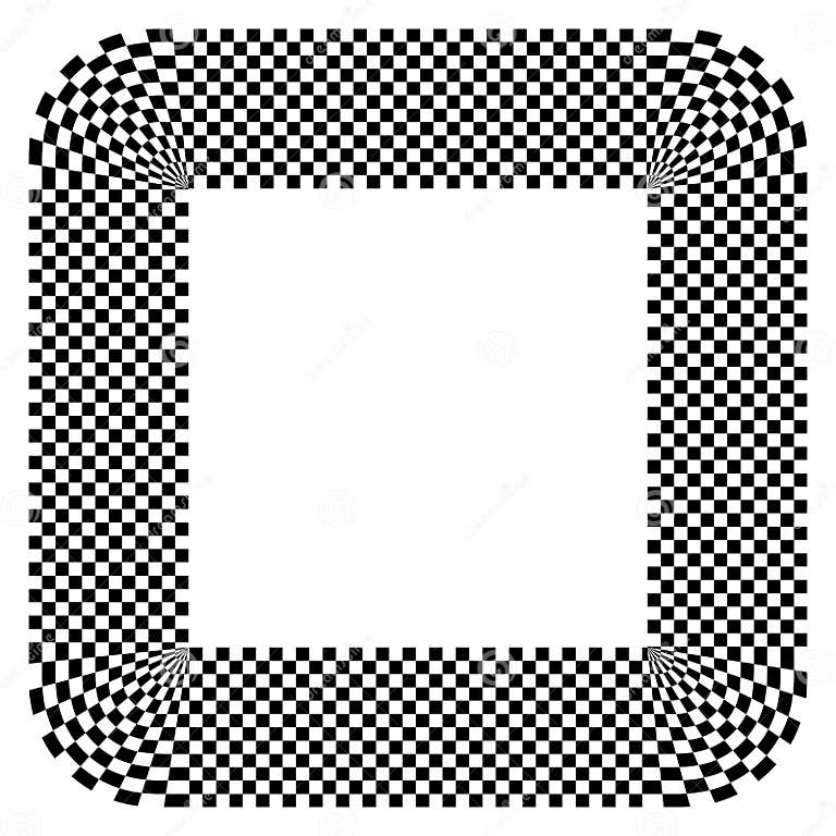 Rounded Shape with Checkered Pattern Fill. Contrasty Abstract Gr Stock ...