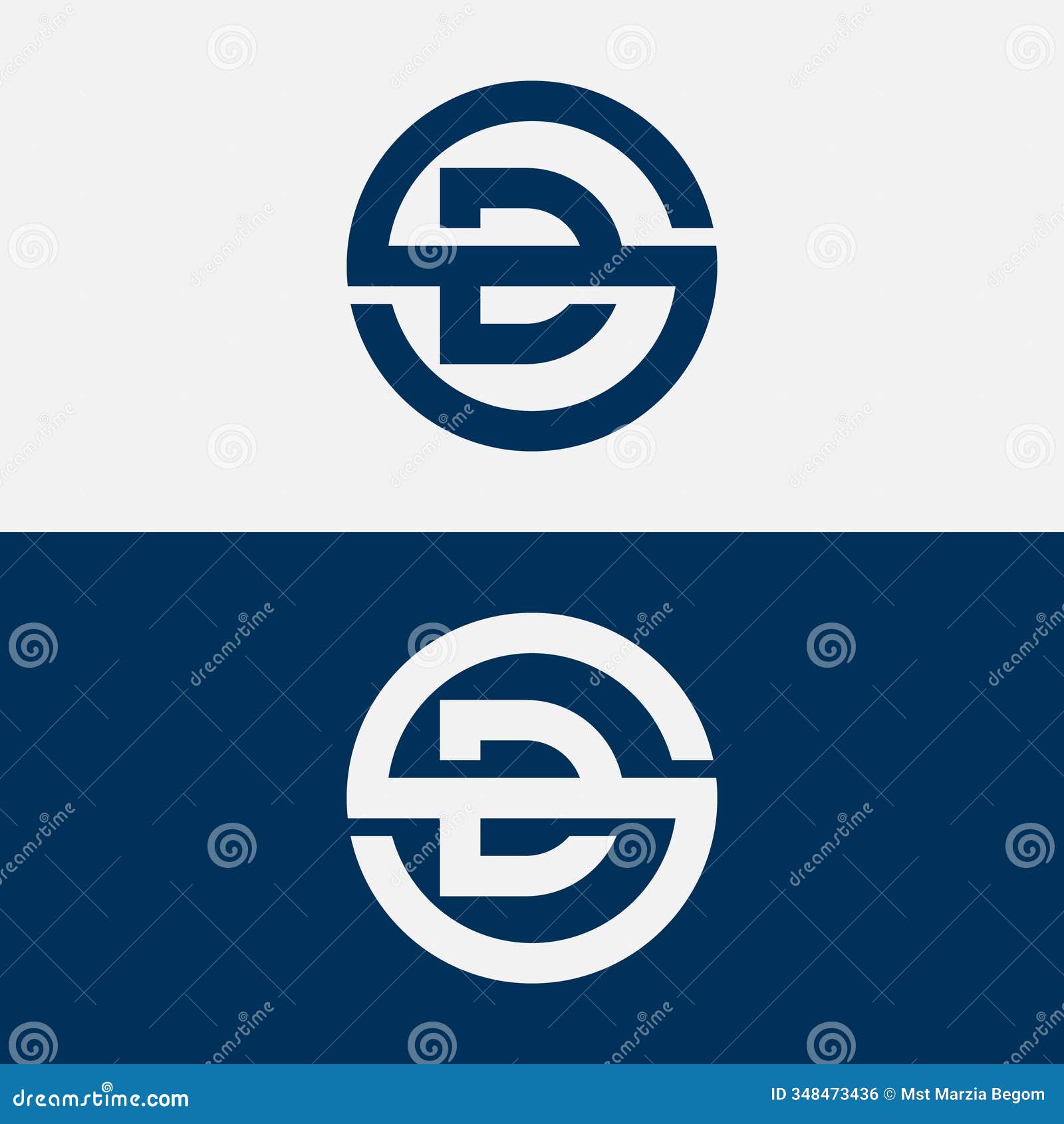 Rounded Shape Letter Sd or Ds Creative Line Art Unique Abstract ...