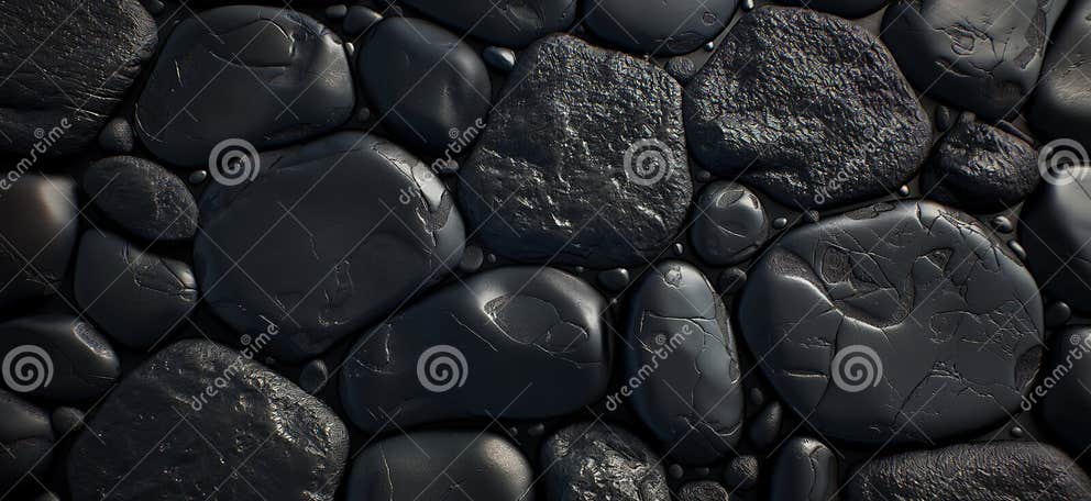 Rounded Smooth Black Stone Pattern. Lava Stone Background Stock ...