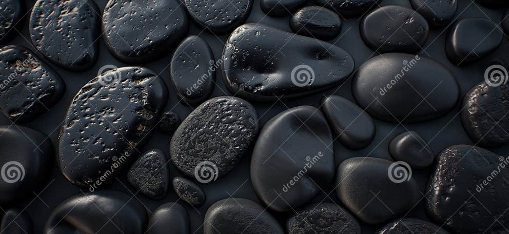 Rounded Smooth Black Stone Pattern. Lava Stone Background Stock ...