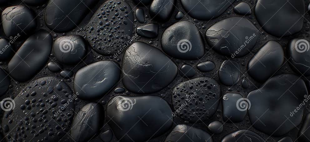 Rounded Smooth Black Stone Pattern. Lava Stone Background Stock ...