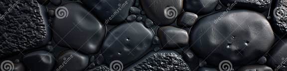 Rounded Smooth Black Stone Pattern. Lava Stone Background Stock ...