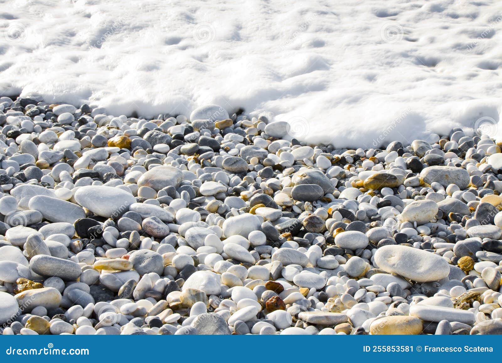 Rounded and Smooth Pebbles Wet by Seawater Stock Image - Image of blue ...