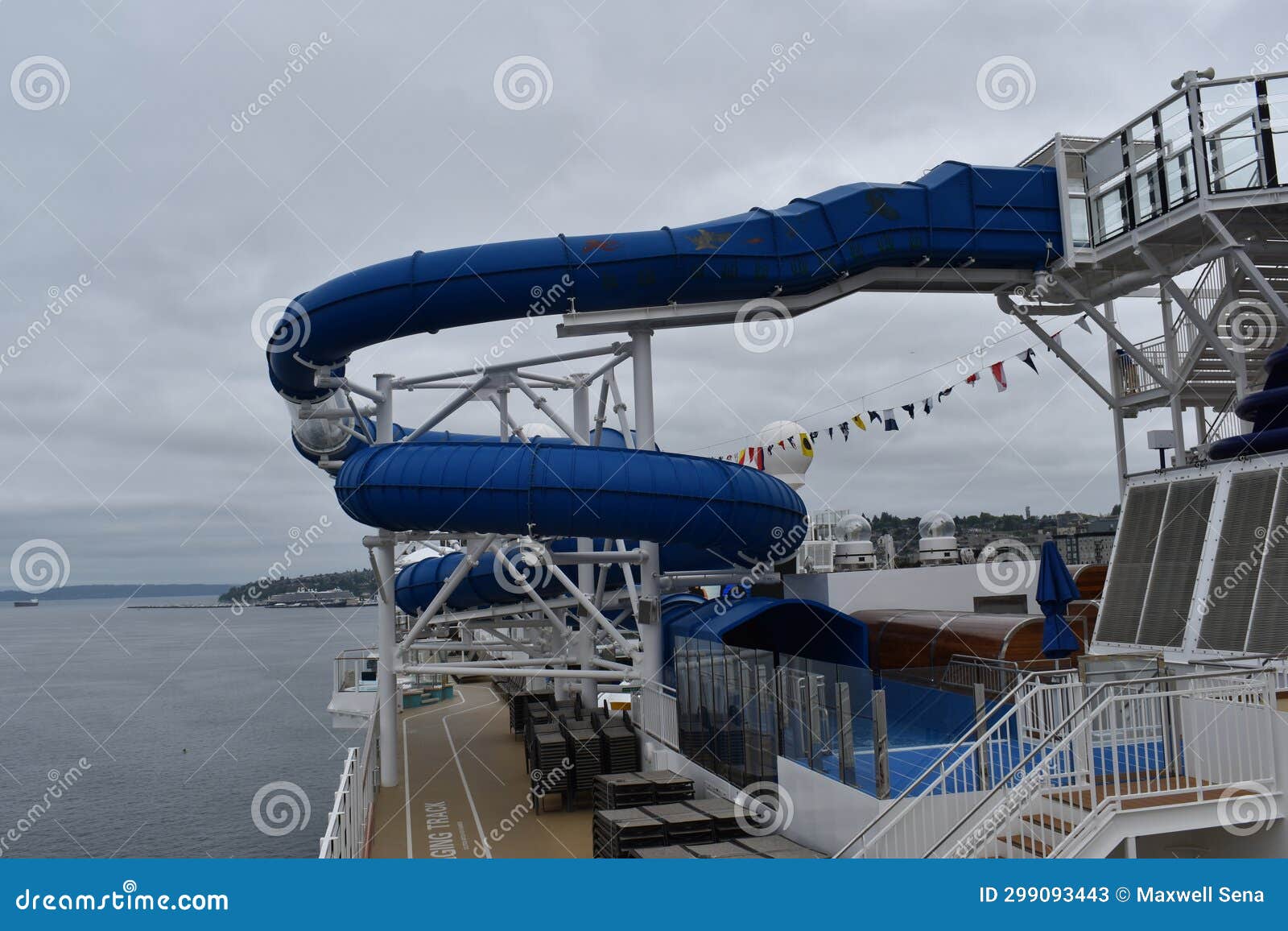 Rounded cruise ship slide stock image. Image of infrastructure - 299093443