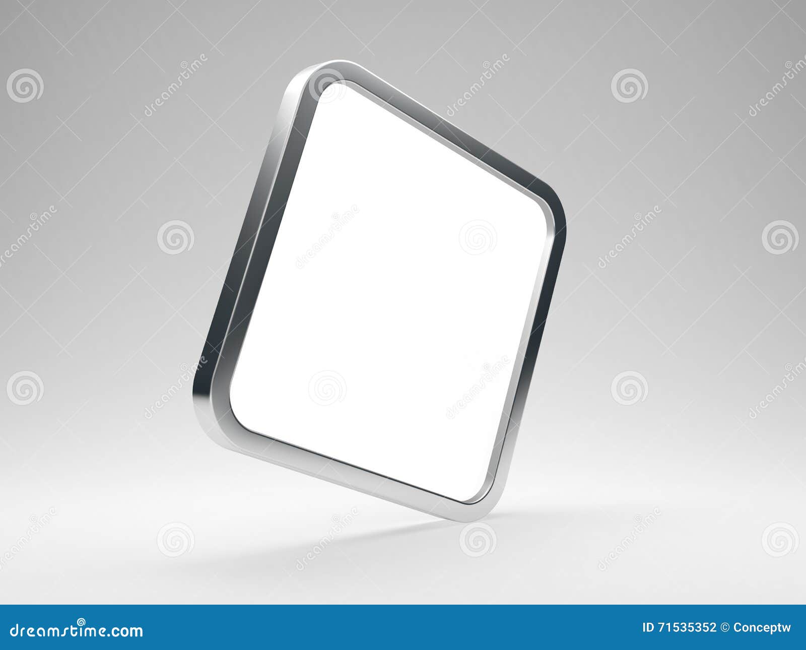 Rounded Square Blank Metallic Icon Stock Illustration - Illustration of ...