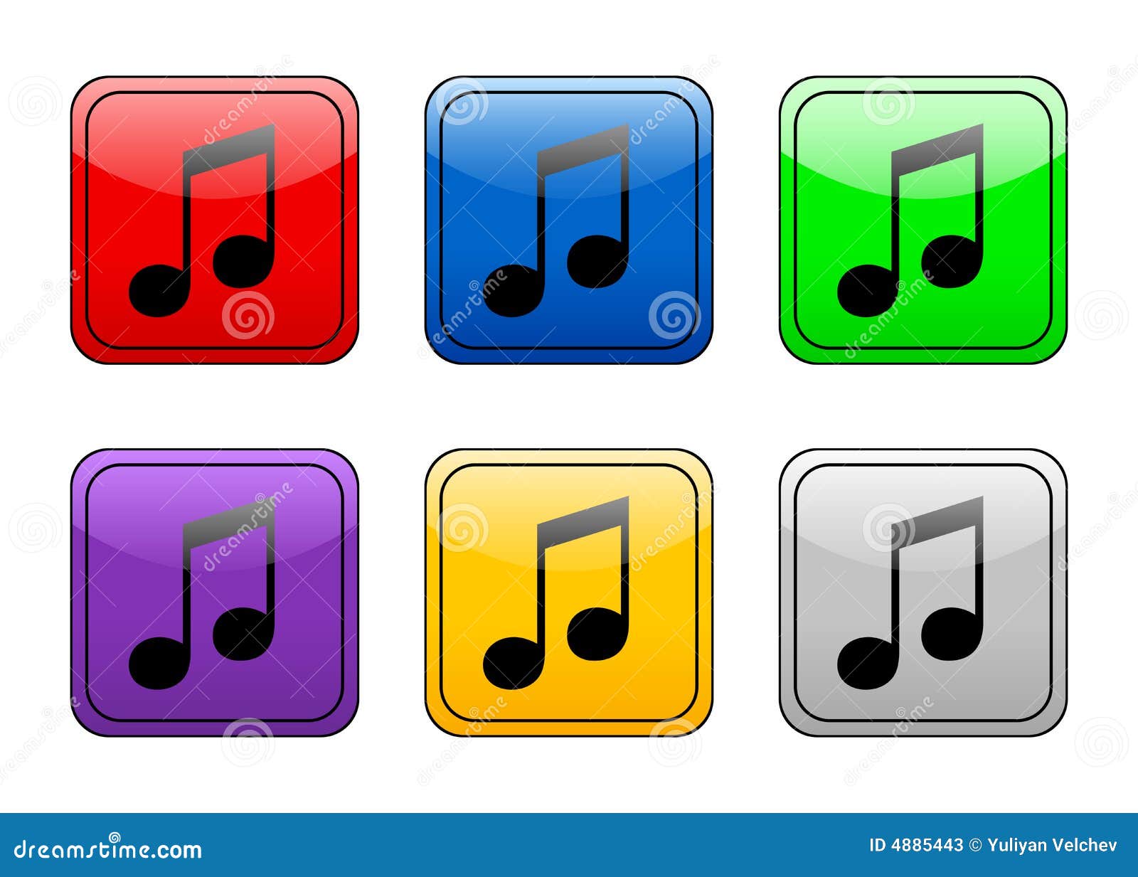 Rounded Square Button Music Stock Vector - Illustration of design ...