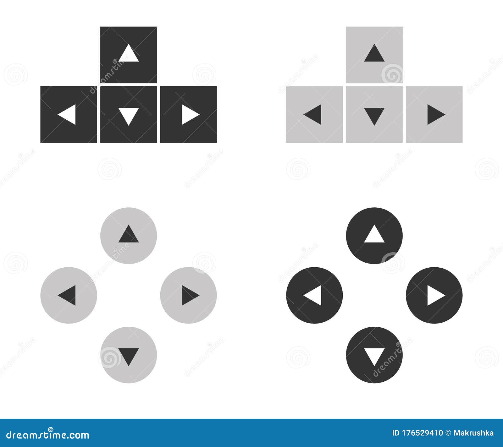 Rounded and Square Buttons for Keyboard of Computer. in Black and White ...