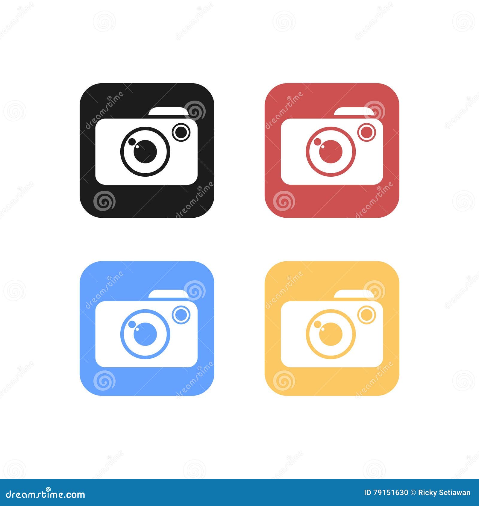Rounded Square Camera Logo or Icon Stock Vector - Illustration of flash ...