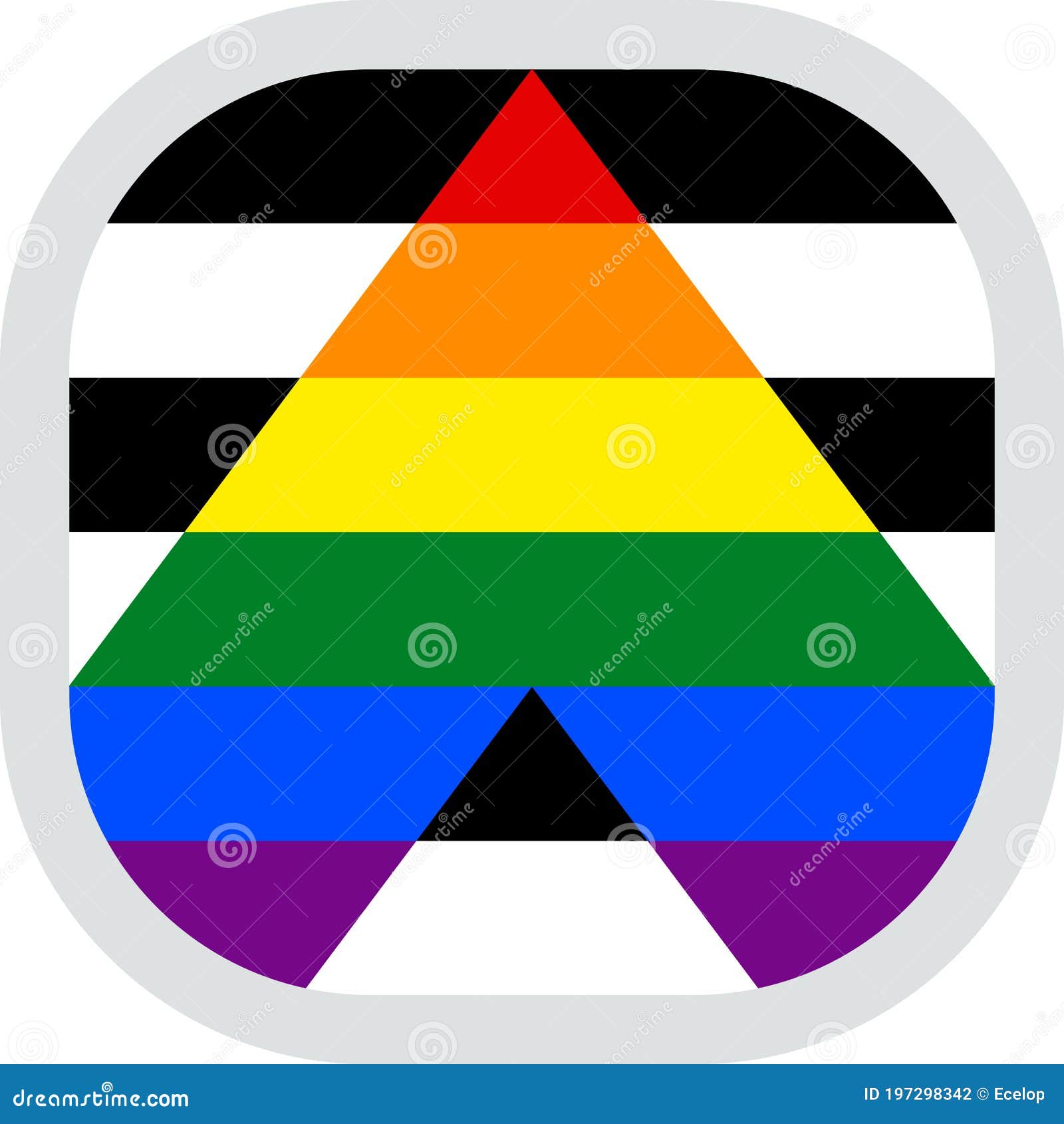 Straight Ally Flag Waving Vector Illustration Designed With Correct ...