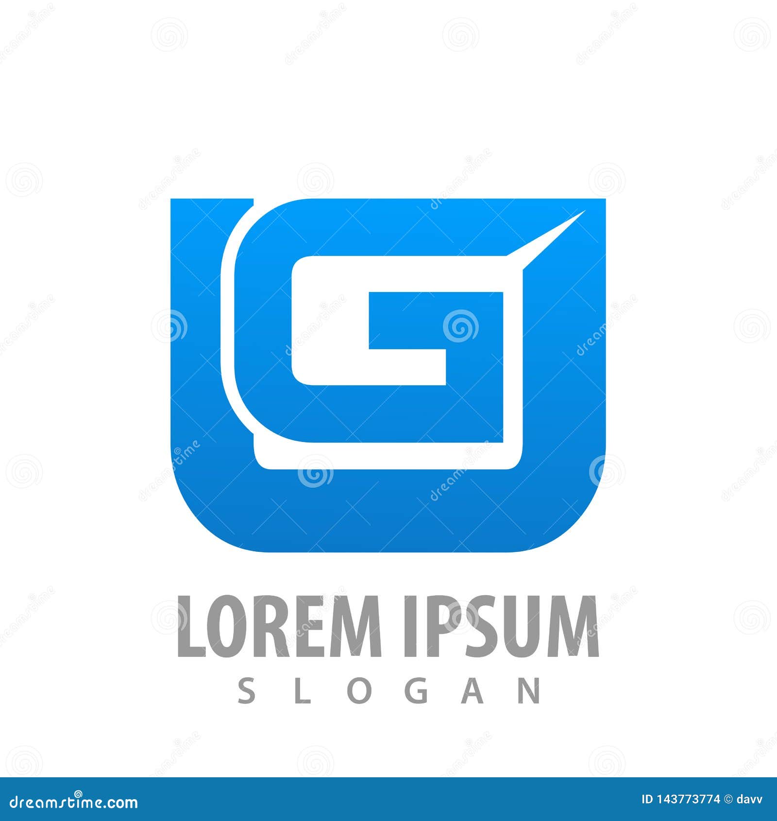 Rounded Square Initial Letter UG Concept Design. Symbol Graphic ...
