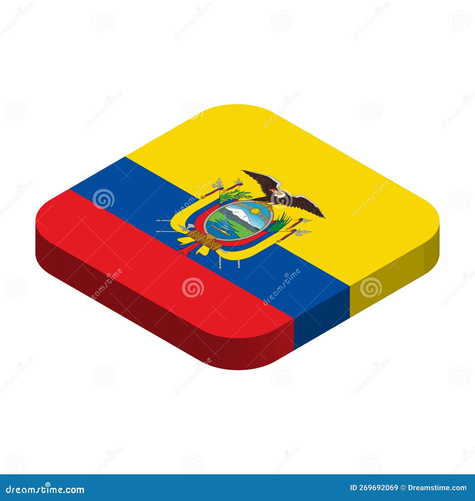 3d Isometric Map Of Quito Is A City Of Ecuador, Cartoon Vector ...