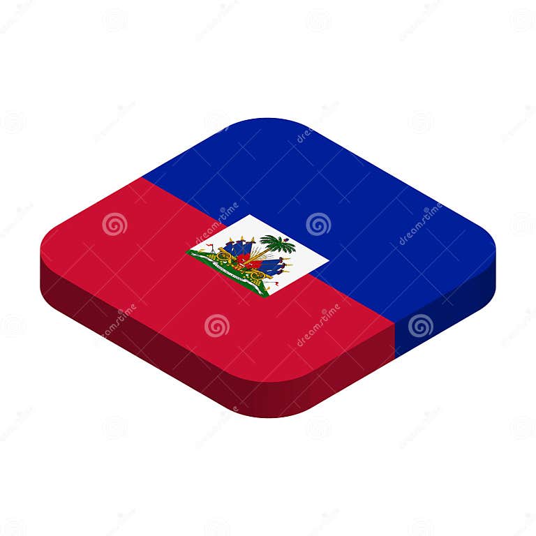 Rounded Square Isometric Vector Flag of Haiti Stock Vector ...