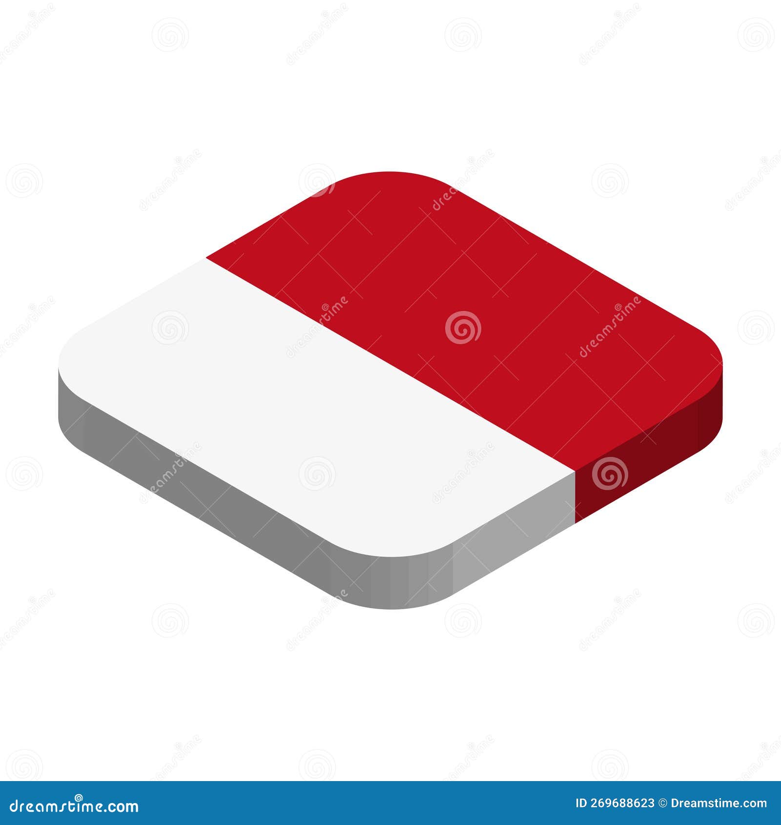 Rounded Square Isometric Vector Flag of Monaco Stock Vector ...