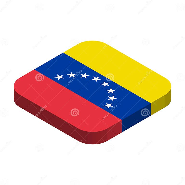 Rounded Square Isometric Vector Flag of Venezuela Stock Vector ...