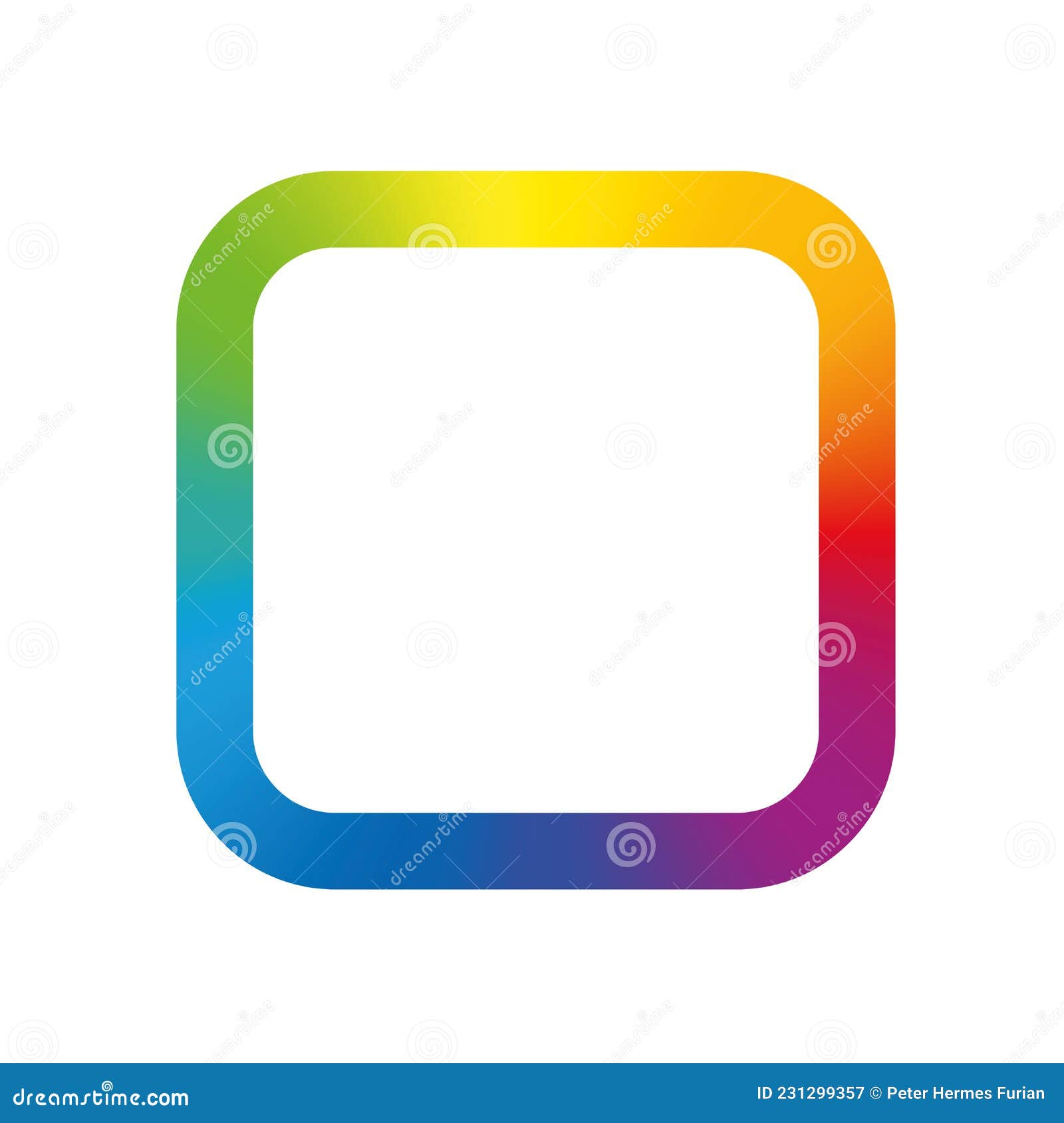 Rounded Square Rainbow Frame Squircle App Symbol Icon Stock Vector ...