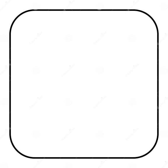 Rounded Square Shape, Black and White Vector Silhouette Illustration ...