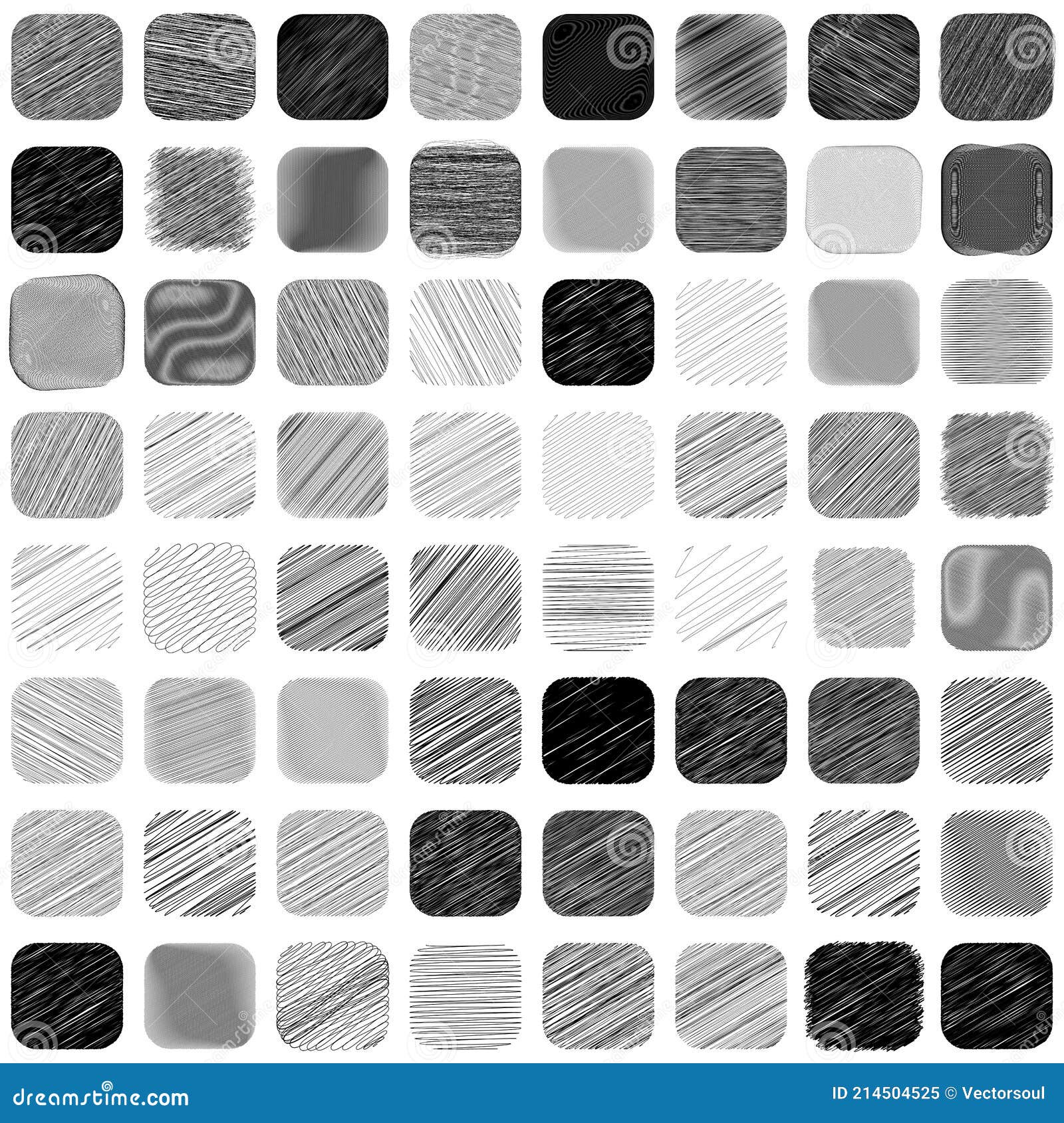 Rounded Square with Sketchy, Scribble, Doodle Effect Texture Stock ...